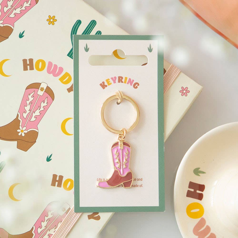 Pink Cowboy boot keyring – Seaside Aromas