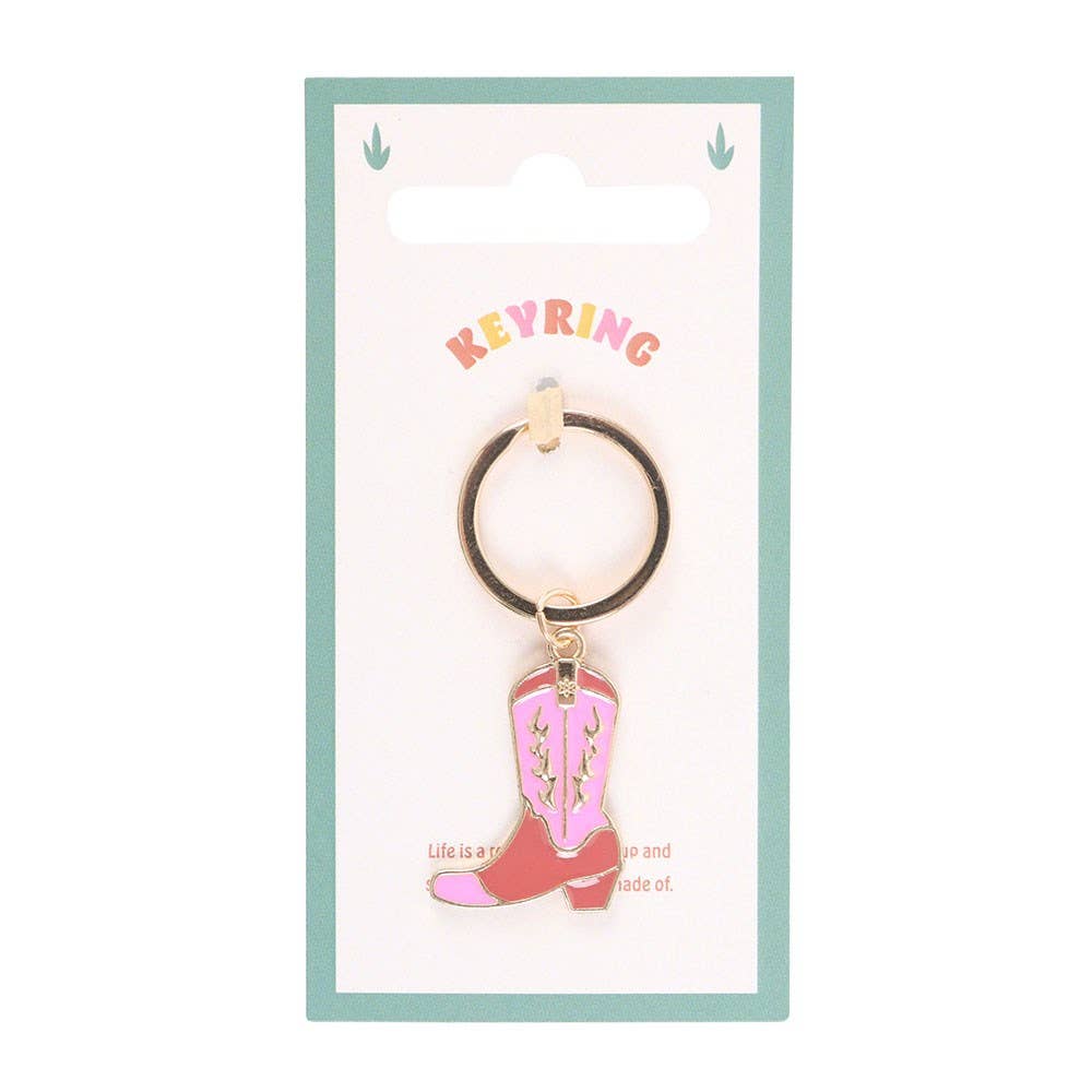 Pink Cowboy boot keyring – Seaside Aromas
