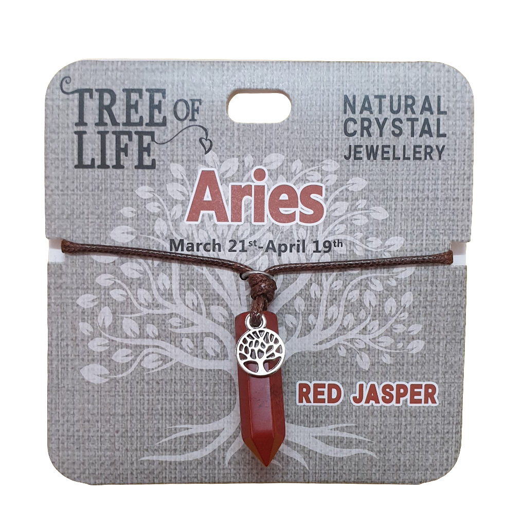 Red Jasper Point Necklace - Tree of Life - Aries – Seaside Aromas
